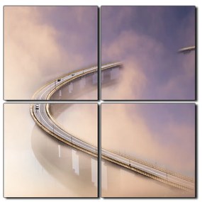 Obraz na plátně - Most v mlze - čtverec 3275E (60x60 cm)