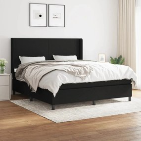 Box spring postel s matrací černá 180x200 cm textil 3131291