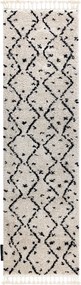 Dywany Łuszczów, Běhoun Berber Tetuan B751 cream, 60x200, bílá, obývací pokoj