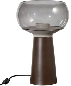 OnaDnes -20% Hoorns Kávově hnědá kovová stolní lampa Boletus ø 24 cm