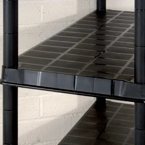 Úložný regál 5patrový černý 91,5 x 45,7 x 185 cm plast 147686