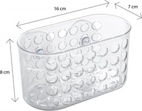 Erga Erga, koupelnový koš na kosmetiku 16x7x8 cm na přísavky, čirá, velikost M, ERG-YKA-RY.KPN0100