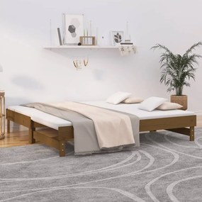 Výsuvná postel medově hnědá 2x (90 x 190 cm) masivní borovice,  823392 HangarStore.cz