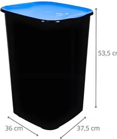 Belli e Forti odpadkový koš RECYCLING černý, modré víko / Odpadkový ko
