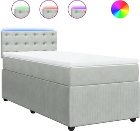 Box spring postel s matrací světle šedá 80 x 200 cm samet 3289902