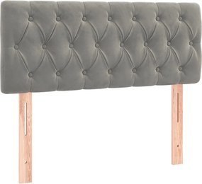 Box spring postel s matrací světle šedá 100x200 cm samet 3141467