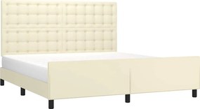 Rám postele s čelem krémový 160x200 cm umělá kůže 3125581