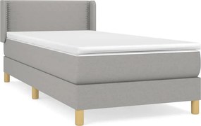 Box spring postel s matrací světle šedá 90x200 cm textil 3130161