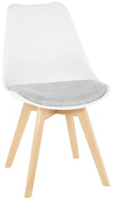 Jídelní židle DAMARA – dřevo, plast, látka, více barev šedobéžová