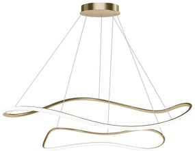 Toolight Toolight, závěsná lampa 80cm, 61W, 3000K, LHJ017-CP2, zlatá, OSW-50007