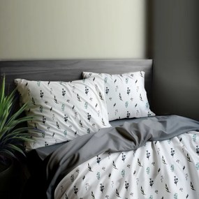 Ervi Bavlněné povlečení oboustranné - Louka snů 2/tmavě šedé