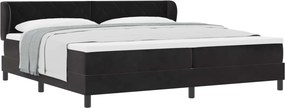 Postel s boxspringem s čelo Černá 200 x 200 cm samet 3340462