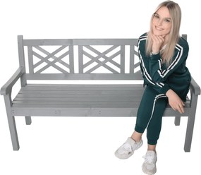 Dřevěná zahradní lavička, šedá, 150 cm, FABLA