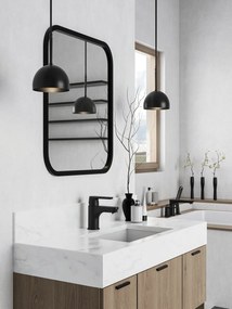 Kuchinox Dima, umyvadlová baterie včetně odtokové zátky ClickClack h-132, černá matná, LAV-BQD_722D