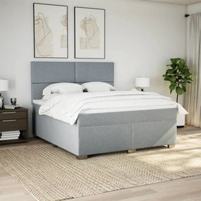 Box spring postel s matrací světle šedá 180 x 200 cm textil 3292860