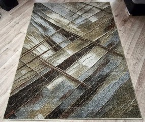 HU Hnědý moderní koberec Villa 872 s linkovaným vzorem Rozměr: 60x100 cm
