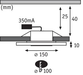 Paulmann 92543 Premium Line wirl LED, set 3 ks zápustných LED svítidlel, 6W LED v teple bílé barvě světla, matný chrom, prům. 15cm