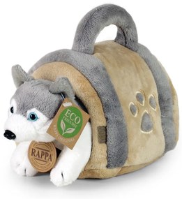 Rappa Plyšový pes Husky s přepravkou 13 cm ECO-FRIENDLY