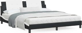 vidaXL Rám postele s LED osvětlením 180 x 200 cm umělá kůže [3214208] Barva: Černobílý