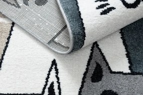Dywany Łuszczów, Dětský kusový koberec Fun Gatti Cats multi, 200x290, šedá, dětský pokoj