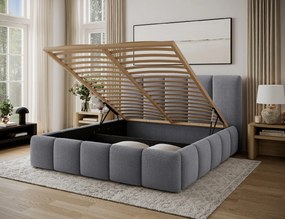 Postel Edvige + Dřevěný rám + plynový výtah + kontejner 180x200