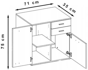 Komoda MYKK 2 švestka