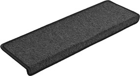 Schodové rohože 15 ks 65 x 21 x 4 cm antracitové s obdélníkovým okrajem 134567