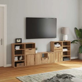 5 kusů TV skříněk s úložným prostorem "ODDA" Borovicový masiv 3365378