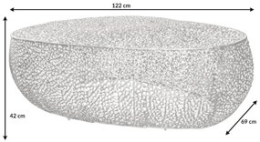 Konferenční stolek  Ferago, 122 cm, stříbrný