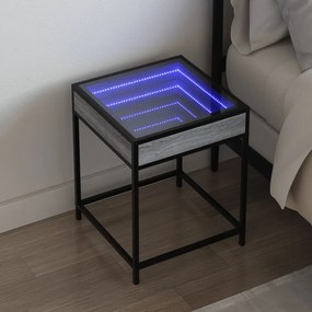 Noční stolek s Infinity LED šedý sonoma 40 x 40 x 51 cm