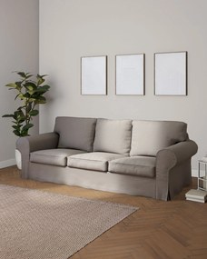 Potah na pohovku IKEA Ektorp 3-místná, rozkládací STARÝ MODEL PIXBO barva šedá látka pletený vzor