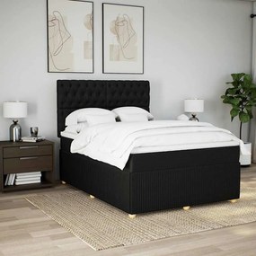 Box spring postel s matrací černá 140 x 190 cm textil 3294360