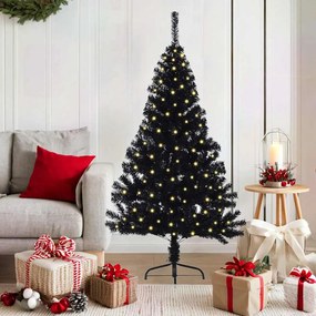 Umělý osvětlený vánoční stromeček Černá 150 cm PVC 3397124