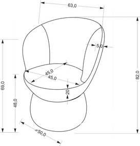 Jídelní židle Perch, šedá