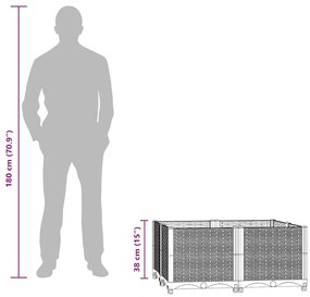 vidaXL Marketos Vyvýšený záhon 80 x 80 x 38 cm polypropylen
