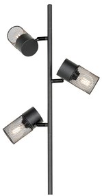 Průmyslová stojací lampa černá 3-světelná - Jim