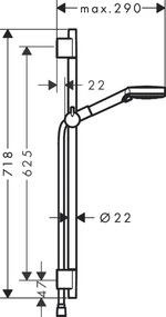 Hansgrohe Vernis Blend, sprchová sada Vario se sprchovou tyčí 65 cm, matná černá, HAN-26422670
