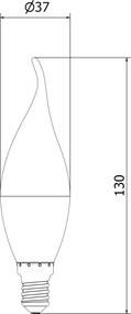 Mexen Nova, LED žárovka plamen E14, C37, 10W, Teplá - 3000K, 1055 lm - L106-E14-1030-01