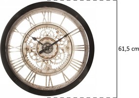 Nástěnné hodiny mechanizmus, průmyslový styl, Atmosphera Créateur d'intérieur O61,5 cm
