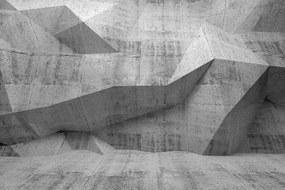 DIMEX | Samolepicí vliesová fototapeta na zeď Beton 3D interiér MA-5-2595 | 375 x 250 cm | bílá, šedá