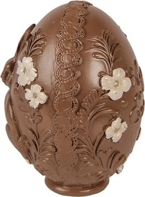 Čoko vajíčko s králíčkem a květy Happy Easter - Ø 9*13 cm