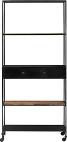 Knihovna 80 x 35 x 180 cm hrubé mangovníkové dřevo a železo 323734