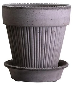 Květináč Simona s podmiskou Raw Grey 16 cm Bergs Potter