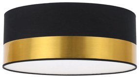 Stropní svítidlo Elegance, 1x zlaté/černé textilní stínítko, (bílé plexisklo), (fi 40cm)