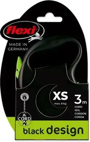 Flexi Black Design XS lanko 3m černo-zelené / Vodítko