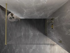 Mexen Lunar sprchová stěna pravá 110 x 200 cm, 8mm čiré sklo, zlatá lesklá, 830-110-000-50-00-P