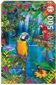 EDUCA Puzzle Ráj tropických papoušků / 500 dílků / 34 x 48 cm