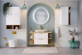 Comad Koupelnová skříňka s deskovým umyvadlem set Aster White 120 bílá/dub cremona