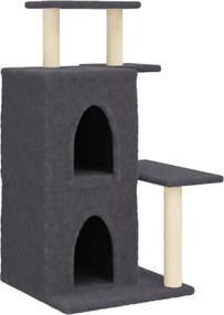 Škrabadlo pro kočky se sisalovými sloupky tmavě šedé 97 cm 172114
