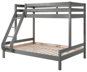 Šedá patrová dětská postel 140x200/90x200 cm Pino - Vipack
